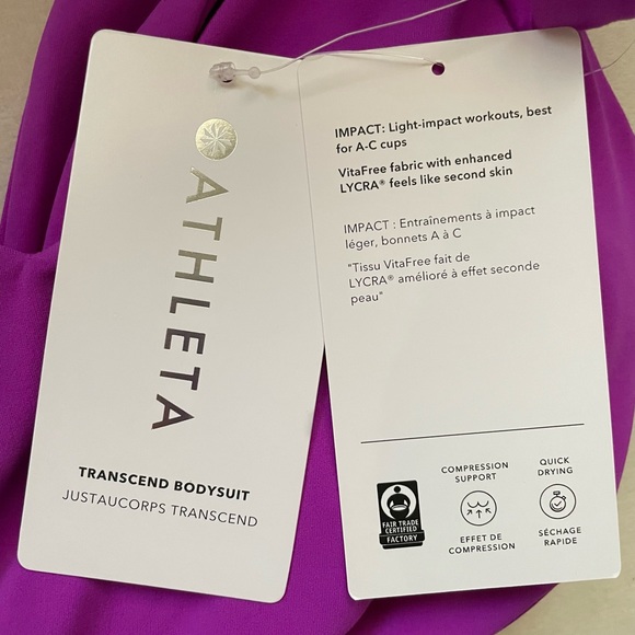 Athleta | Tops | Nwt Athleta Transcend Bodysuit Size Small Purple Color ...